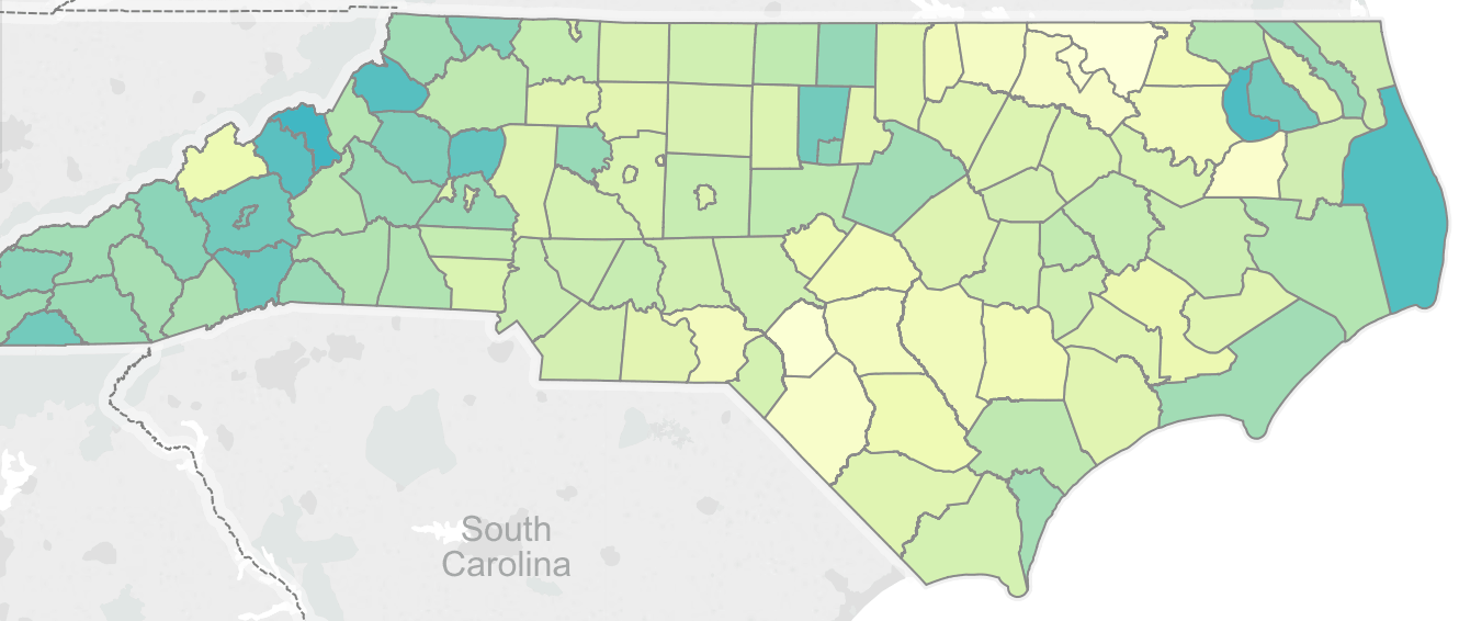 Map: Teachers with National Board Certification in North Carolina, 2014 ...
