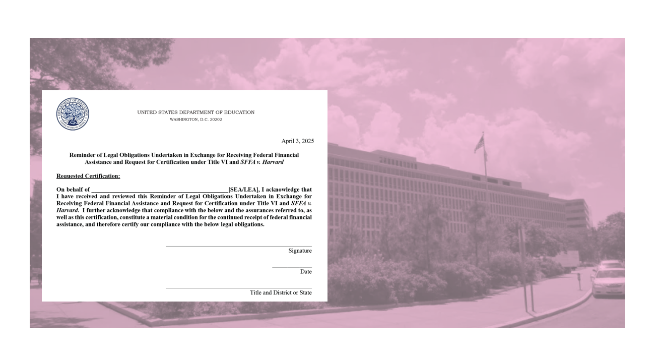 U.S. Dept. of Ed gives 10 days for certification of compliance - EdNC